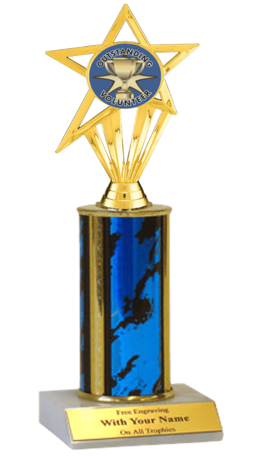 Single Column Insert Trophy - Volunteer | TrophyCentral