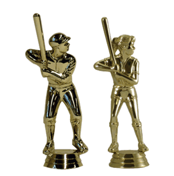 Baseball Column Trophy with Slanted White Marble