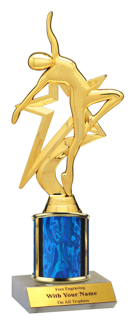 Dance / Jazz Column Trophy with Slanted White Marble