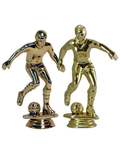 Soccer Column Trophy with Slanted White Marble