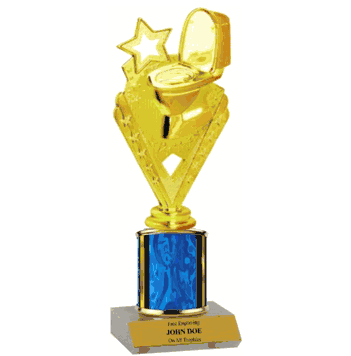 Toilet Bowl Column Trophy with Slanted White Marble