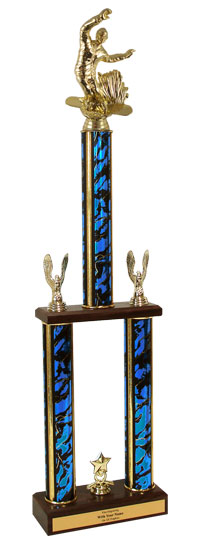 Snowboarding Two-Tier Championship Trophy with Wood Base | TrophyCentral