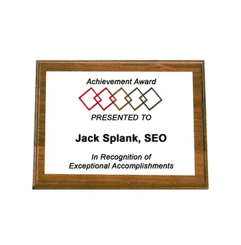 10" x 8" Solid Walnut Finish Plaque with Color Logo | TrophyCentral