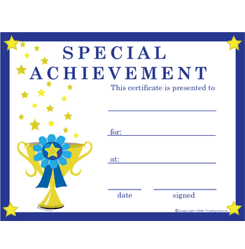 Free Special Achievement Certificates, Certificate Free Special Achievement