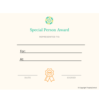 Free Special Person Certificate Template | TrophyCentral