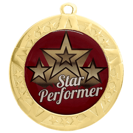 Gold Star Performer Medal (2 inch, T Series) | Star Medals