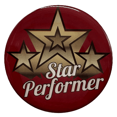 Colorful Star Performer Epoxy-Covered Insert Stickers | TrophyCentral