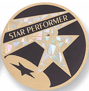 2" Mylar Star Performer Medal Insert | TrophyCentral
