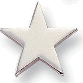 Silver Star Pins | 3/4" Smooth Silver Star Pin