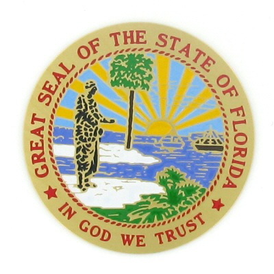 State Seal Of Florida Medal Inserts (Etched)