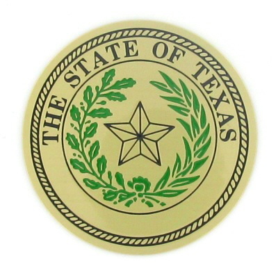 State Seal Of Texas Medal Inserts (Etched)