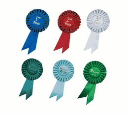 Stock Mini Rosette Ribbons, Printed Mini Rosette Ribbons, Mini Rosettes