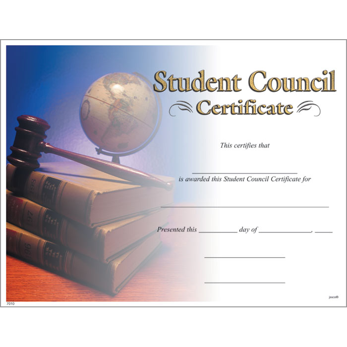 Student Council Certificates, Photo Student Council Certificate