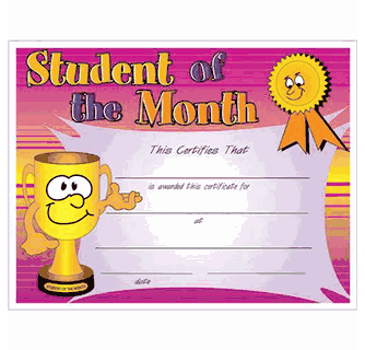 Student Of The Month Certificate