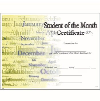 Student of the Month Certificates, Photo Student of the Month Certificate