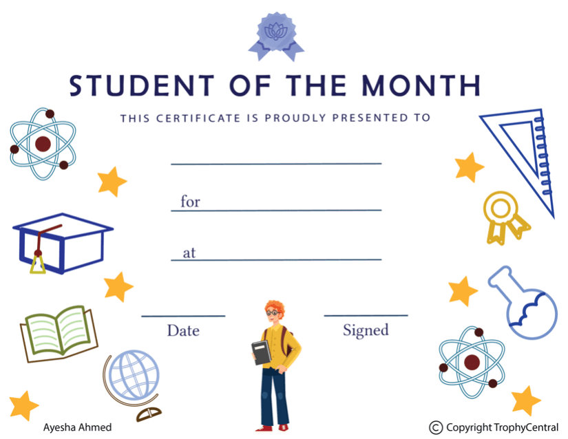 Student Of The Month Certificate