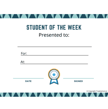 Free Student of the Week Certificate Template | TrophyCentral