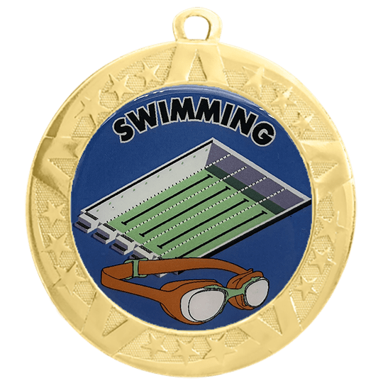 Gold Swimming Medal (2 inch, T Series) | Swimming Medals