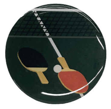 Colorful Table Tennis Epoxy-Covered Insert Decals | TrophyCentral