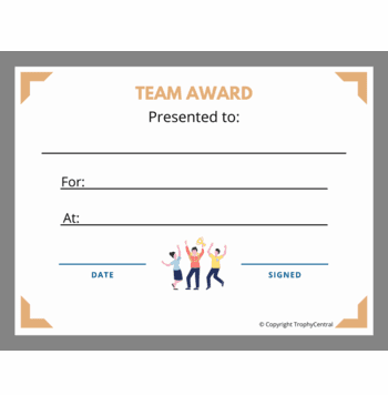 Free Team Award Certificate Template | TrophyCentral
