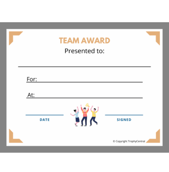 Free Team Award Certificate Template | TrophyCentral