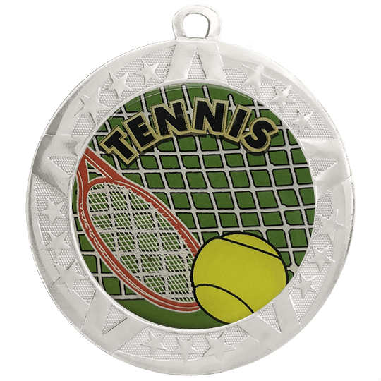 2 3/4 inch Tennis medals with a silver frame and 2 inch Epoxy dome ...