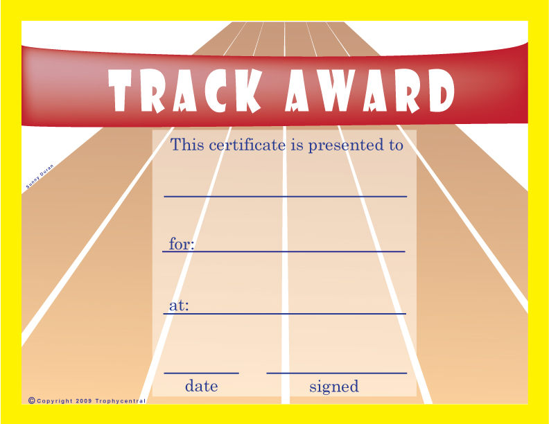 Free Track Certificate | Free Templates