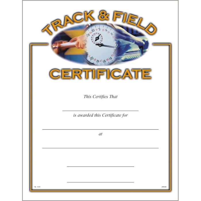Track & Field Certificates - Track Certificates