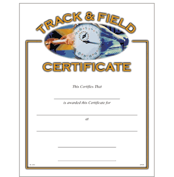 Track & Field Certificates - Track Certificates