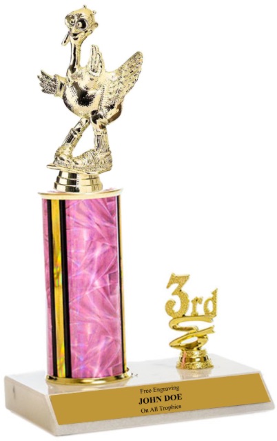 Comic Turkey 1st, 2nd and 3rd Place Trim Trophies | TrophyCentral