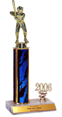 Baseball Trophy With Year Indicator Trim