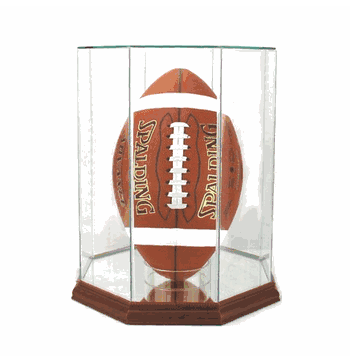 Upright Glass Football Display Case | TrophyCentral