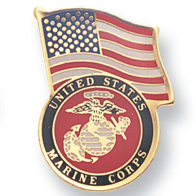 US Marines Flag Pin - BR Series Enameled Pins