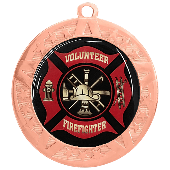 Bronze Volunteer Firefighter Medal (2 inch, T Series)