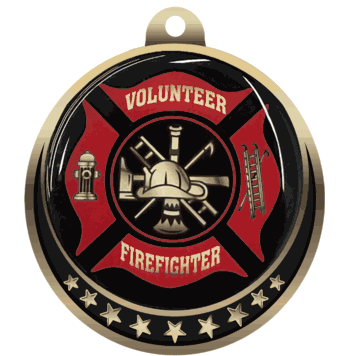 Colorful Volunteer Firefighter Insert Medals | TrophyCentral