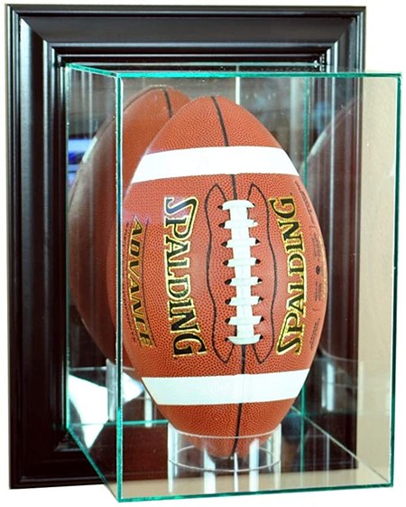 Wall Mounted Glass Upright Football Display Case | Football Awards