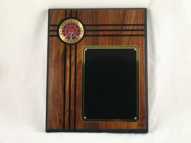 Darts Plaque, Walnut Darts Plaques