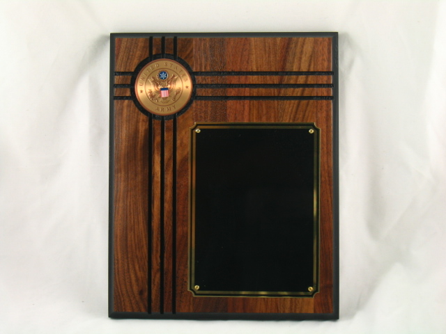 United States Army Plaque, Walnut United States Army Plaques