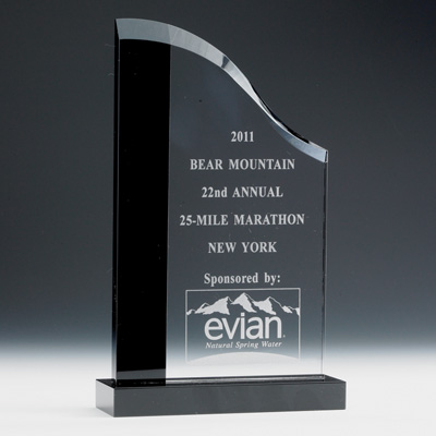 Wave Award: Crystal with Black Trim | TrophyCentral