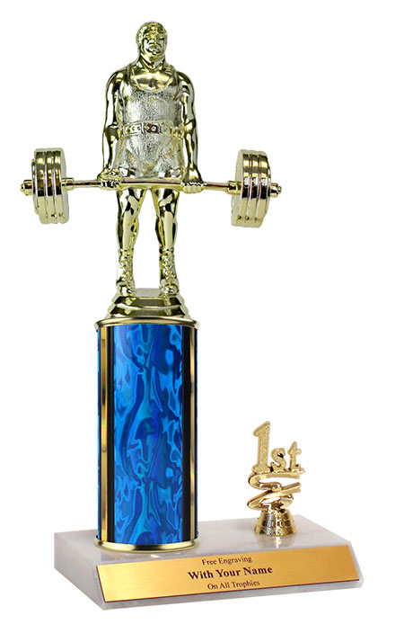 Weightlifting Trophy With Year Indicator Trim