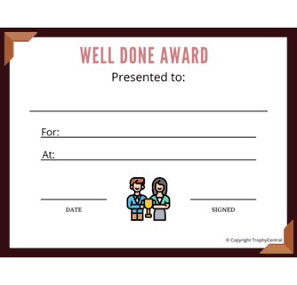 Well Done Certificate