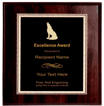 Wolf Plaques, Wolf Award Plaque | TrophyCentral