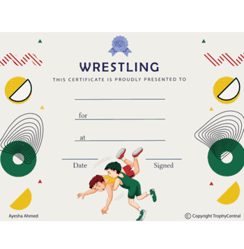 Free Wrestling Certificate Template | TrophyCentral