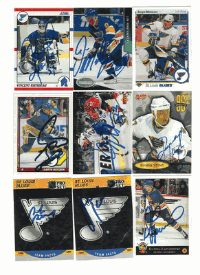 9 Autographed Cards - Craig Johnson, Jim Montgomery