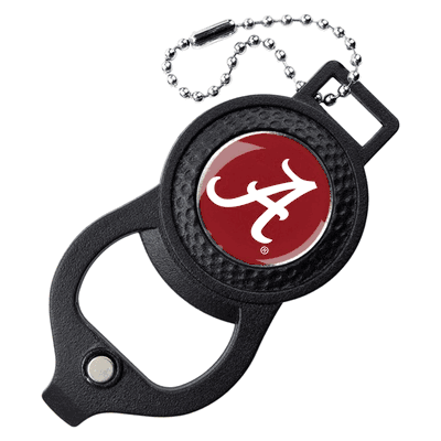 Alabama Crimson Tide Golf Bag Tag with Ball Marker - Black