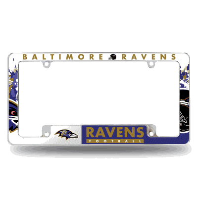 Baltimore Ravens Primary 12" x 6" Chrome License Plate Frame