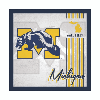 Michigan Wolverines 10x10 Wood Album Design Sign