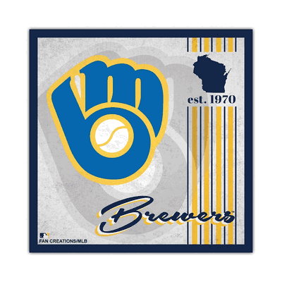 Milwaukee Brewers 10x10 Wood Album Design Sign