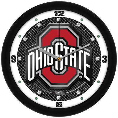 Ohio State Buckeyes Carbon Fiber Textured Wall Clock - Sports Gifts