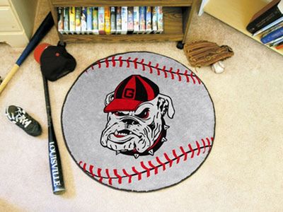 University of Georgia Baseball Rug - Bulldogs Logo